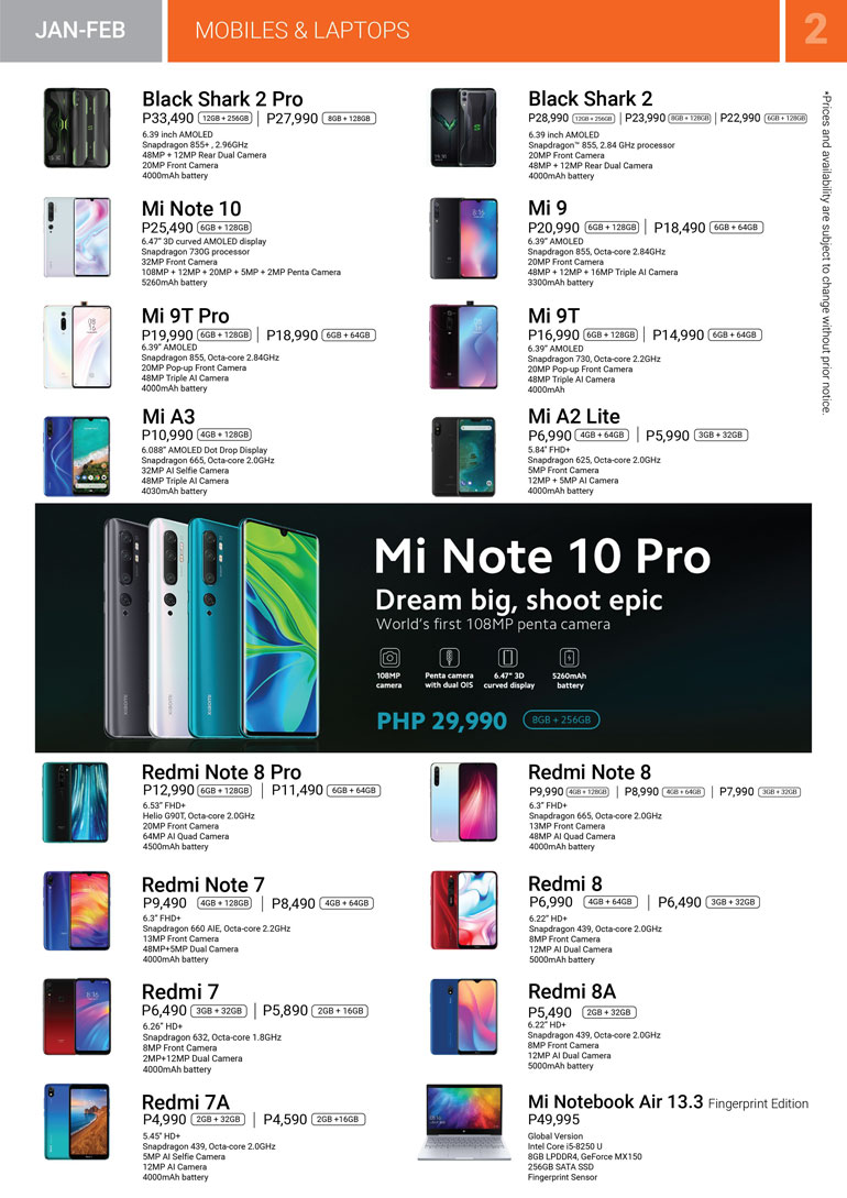 Xiaomi PH: Here's the latest brochure for Jan-Feb, updated Mi Store ...